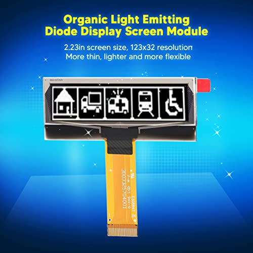 Display Screen, Low Power Consumption 2.23in Organic Light Emitting Diode Display Module 24 Pin Lightweight for DIY(White)