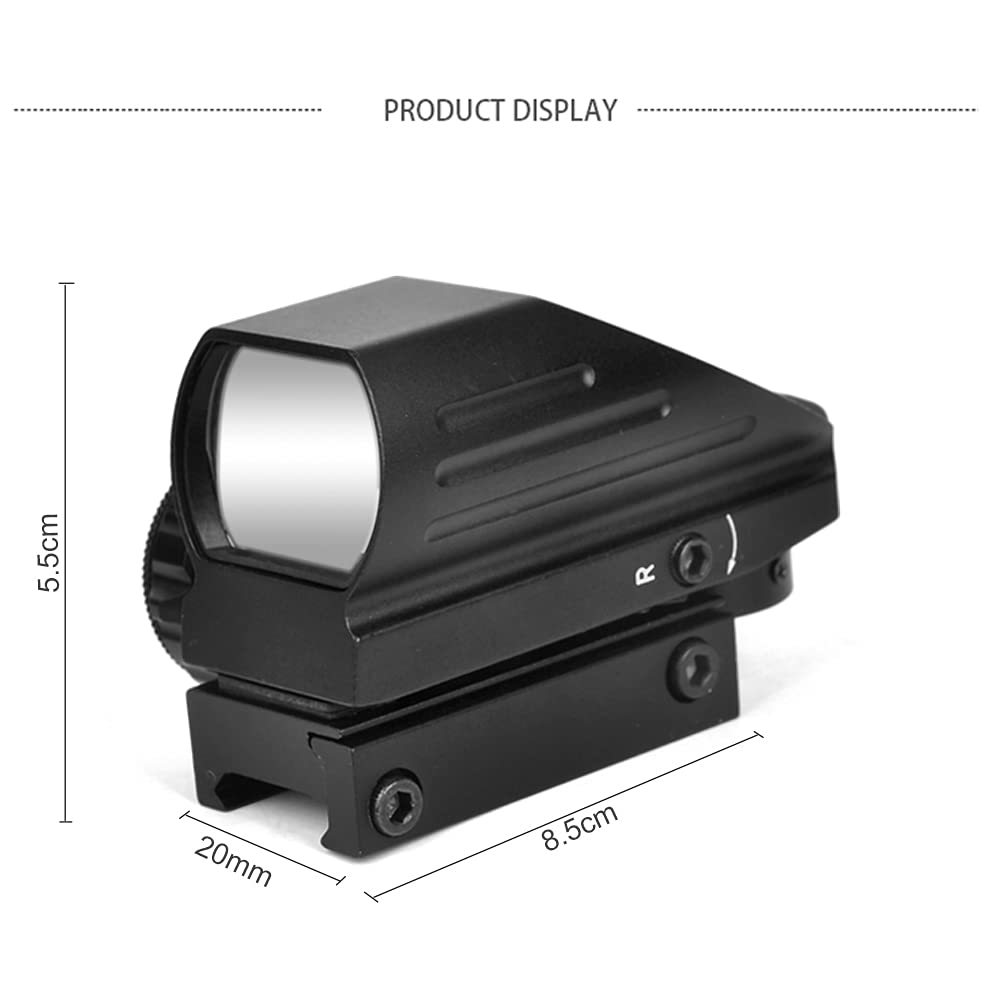 BESTSIGHT Red Dot Sight Reflex Green Dot Sight with 4 Styles Reticle,5 Level Red/Green Illumination