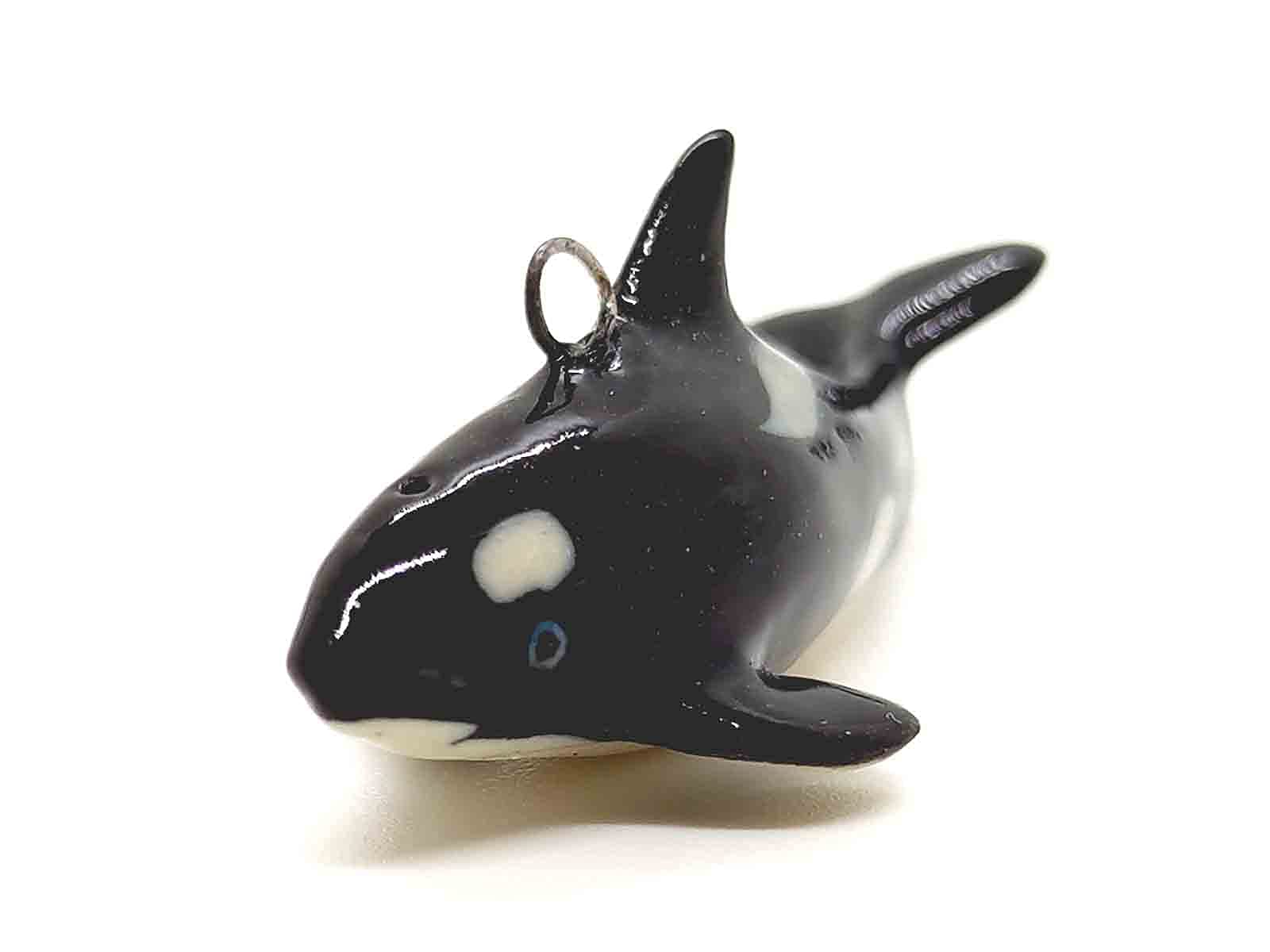 SSJSHOP Whale Orca Micro Tiny Dollhouse Figurines Ceramic Hand Painted Animals Collectible Small Gift Home Garden Decor