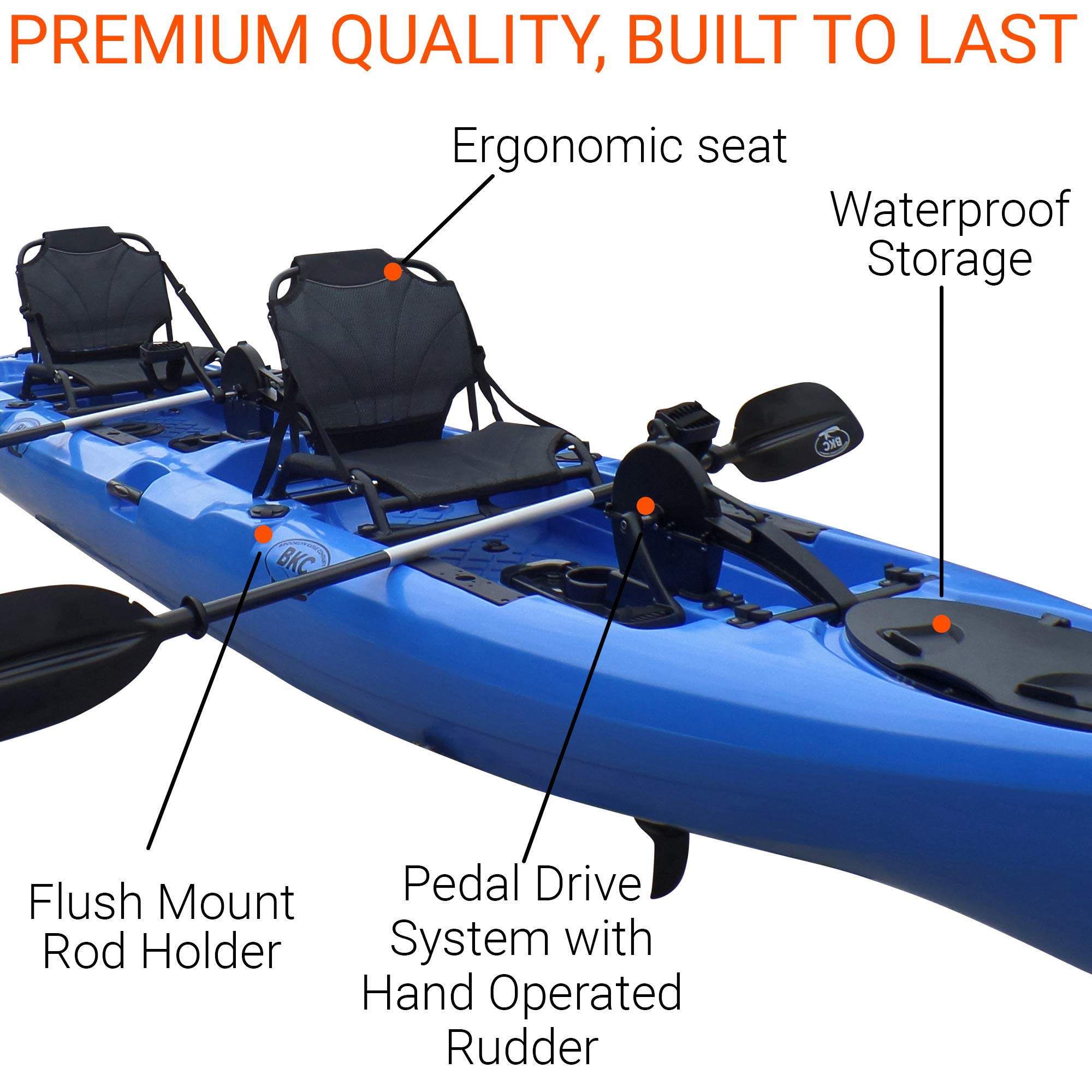 Brooklyn Kayak Company PK14 Kayak with Trolling Motor (Blue)
