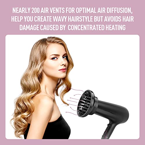 Hair Diffuser, Diffuser Attachment for Hair Dryer, Hair Diffuser For Curly Hair, Diffuser Hair Dryer, Universal Blow Dryer Defuzzer 1.4-2.4'' Nozzle, Anniversary Birthday Gifts for Women Her