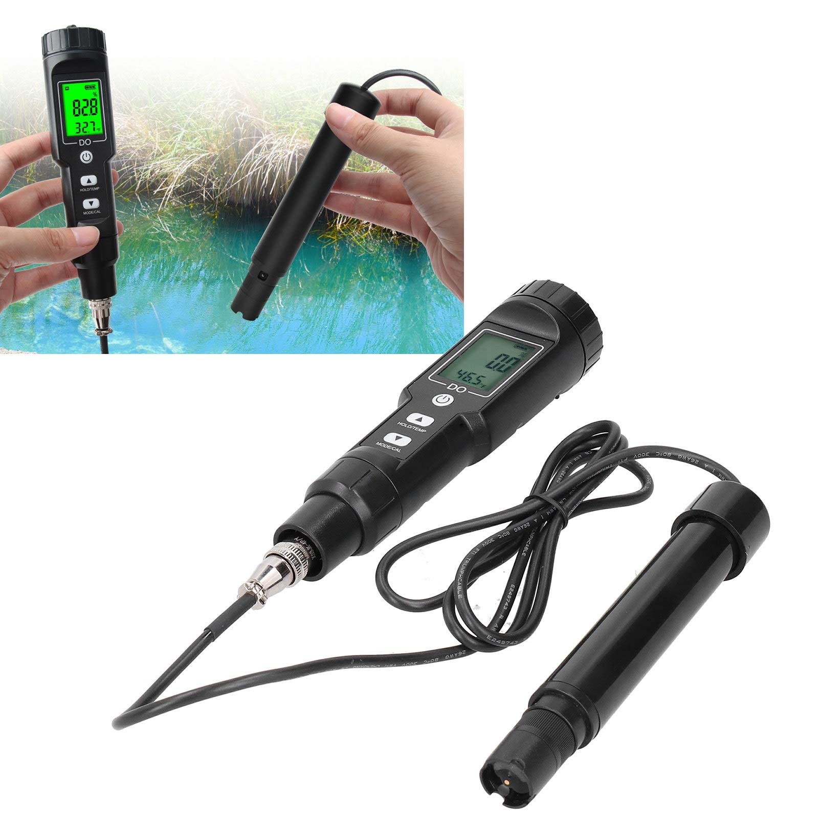 Dissolved Oxygen and Temperature Meter, Digital Dissolved Meter Portable Pen Type Meter