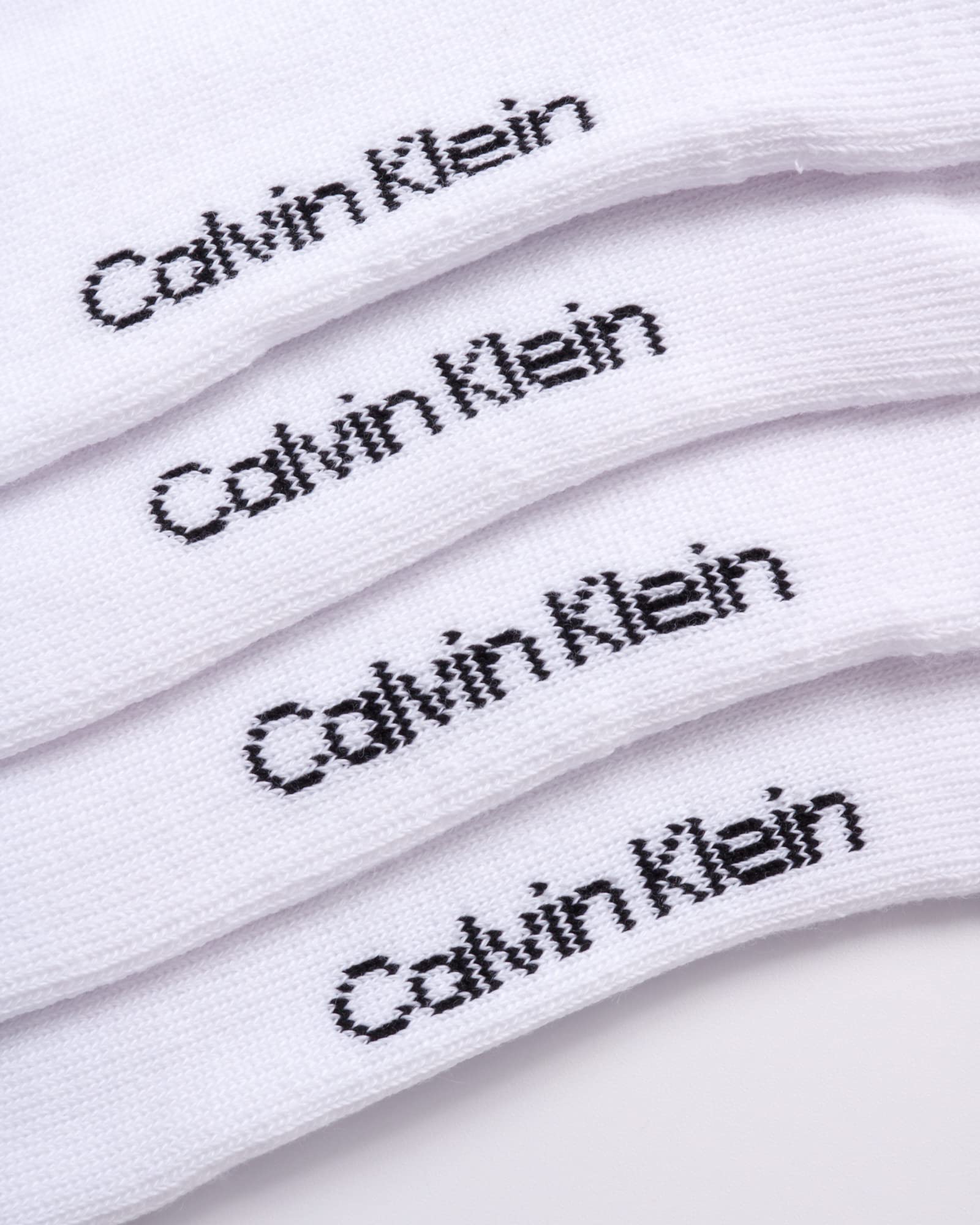 Calvin Klein Socks - Cotton Blend Cushioned Mid-Calf Athletic Crew Sock (4 Pack), Size 7-12, White