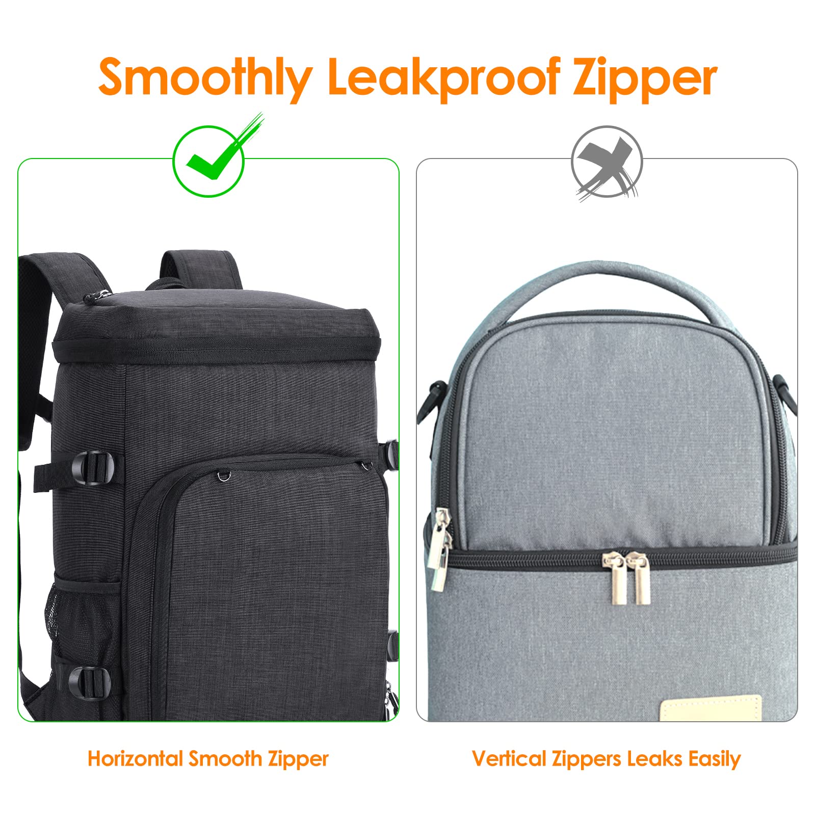 Cooler Backpack Insulated Leak Proof 35 Cans Soft Cooler Bag with Picnic Mat Beach Cooler Lunch Backpack for Picnic Trips Camping Travel Fishing Hiking (Black)