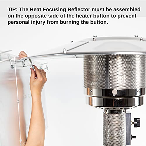 EAST OAK Patio Heater Reflector Shield, Propane Patio Heaters Focusing Reflector for Extra Heat Reflecting Power, Enegy Saving, Heating Reflector for Directional Heating, 0.7mm Thickened Aluminum