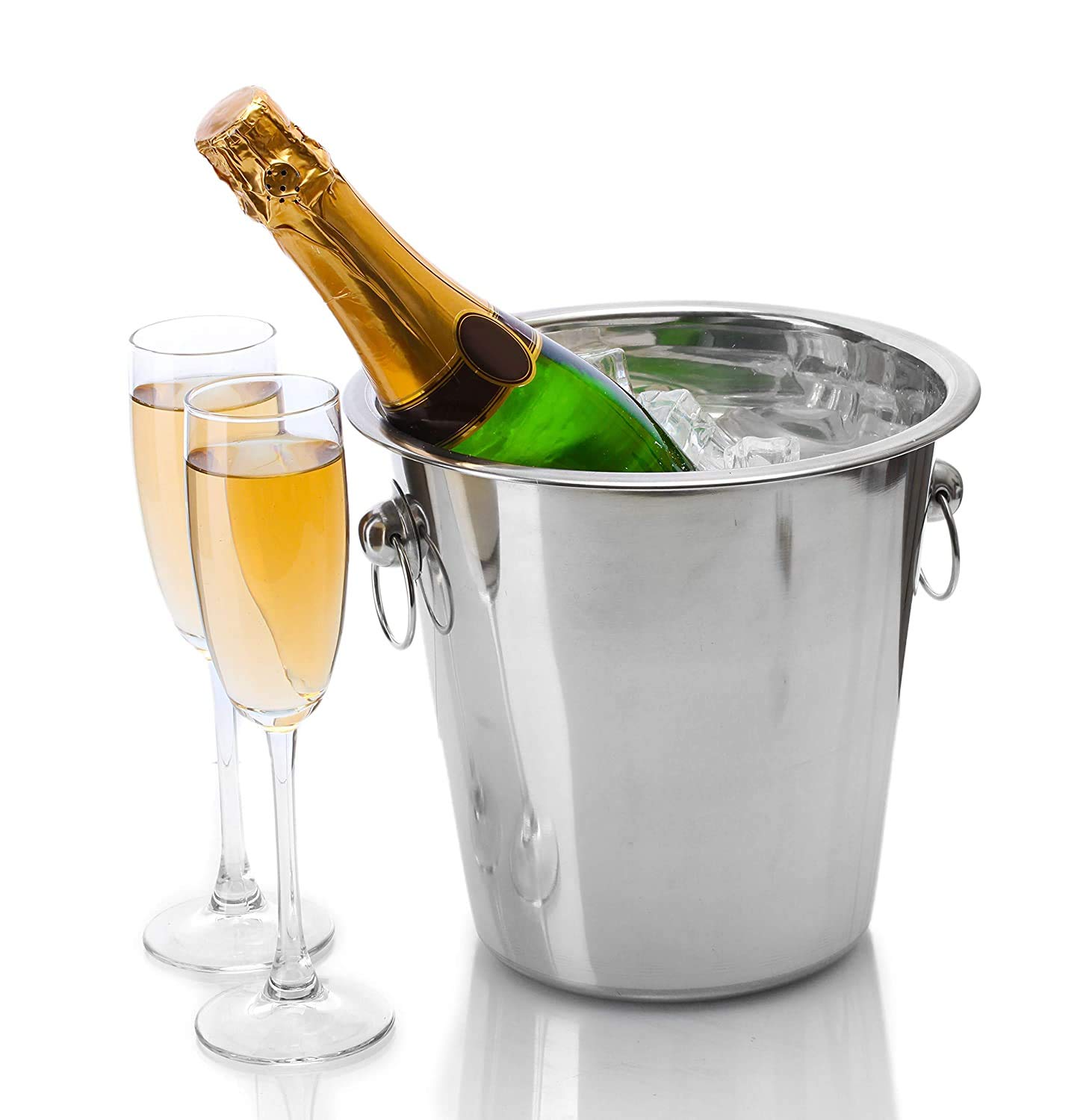 CUISINOX Stainless Steel Mirror Finish Wine Ice Bucket, 8" x 8"