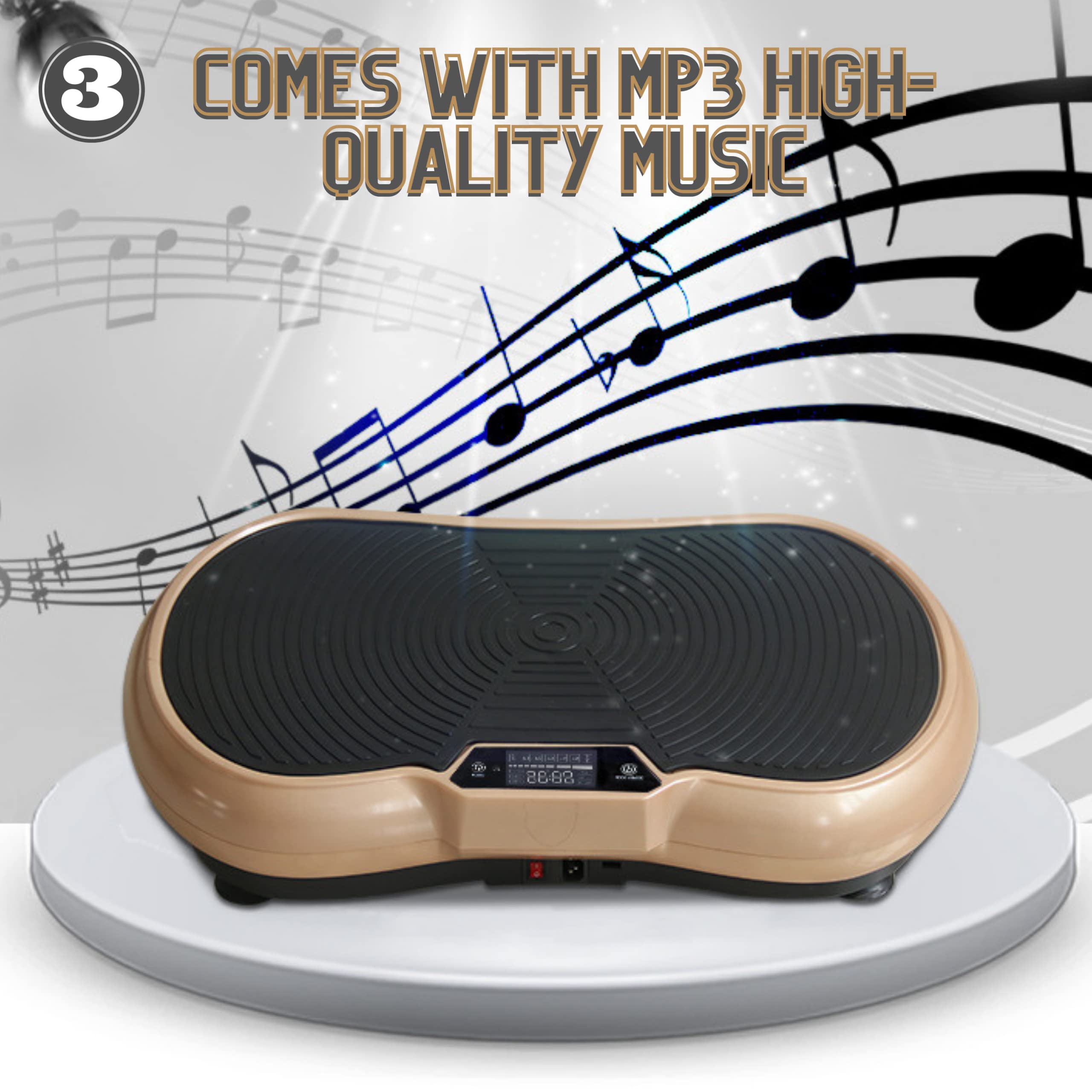 Cheery Whole Body Vibrating Platform with Balance Straps | Vibration Plate Exercise Machine | Easy Exercise Equipment at Home, Full Body Workout Equipment (Black)