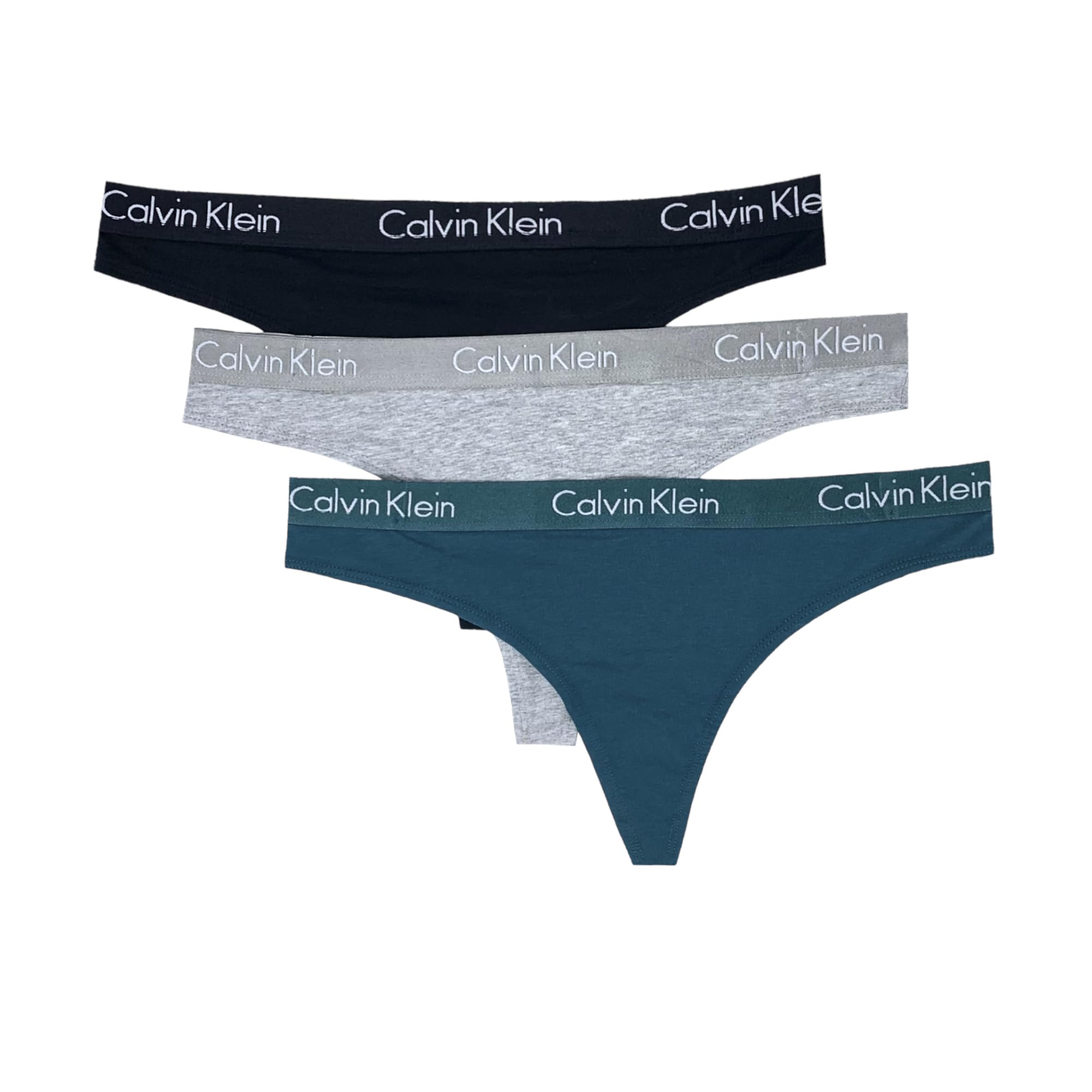 Calvin Klein Women`s Motive Cotton Thong 3 Pack (Medium, Black(qp2350-913)/G_t)