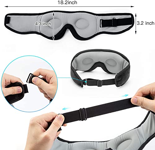 Sleep Mask with Bluetooth Headphones, Boodlab 3D Bluetooth Sleep Mask with Ultra Thin Speakers, Wireless Washable Sleeping Headphones for Meditation Travel, Cool Gadgets Gift for Women Man