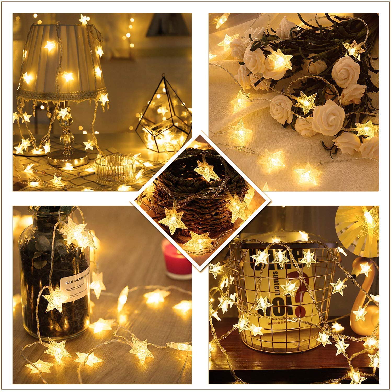 Star String Lights Christmas 100 LED USB & Battery Operated Waterproof 33 FT Twinkle Fairy String Lights with 8 Modes for Bedroom Home Indoor Outdoor Party Tree Wedding Garden Decoration