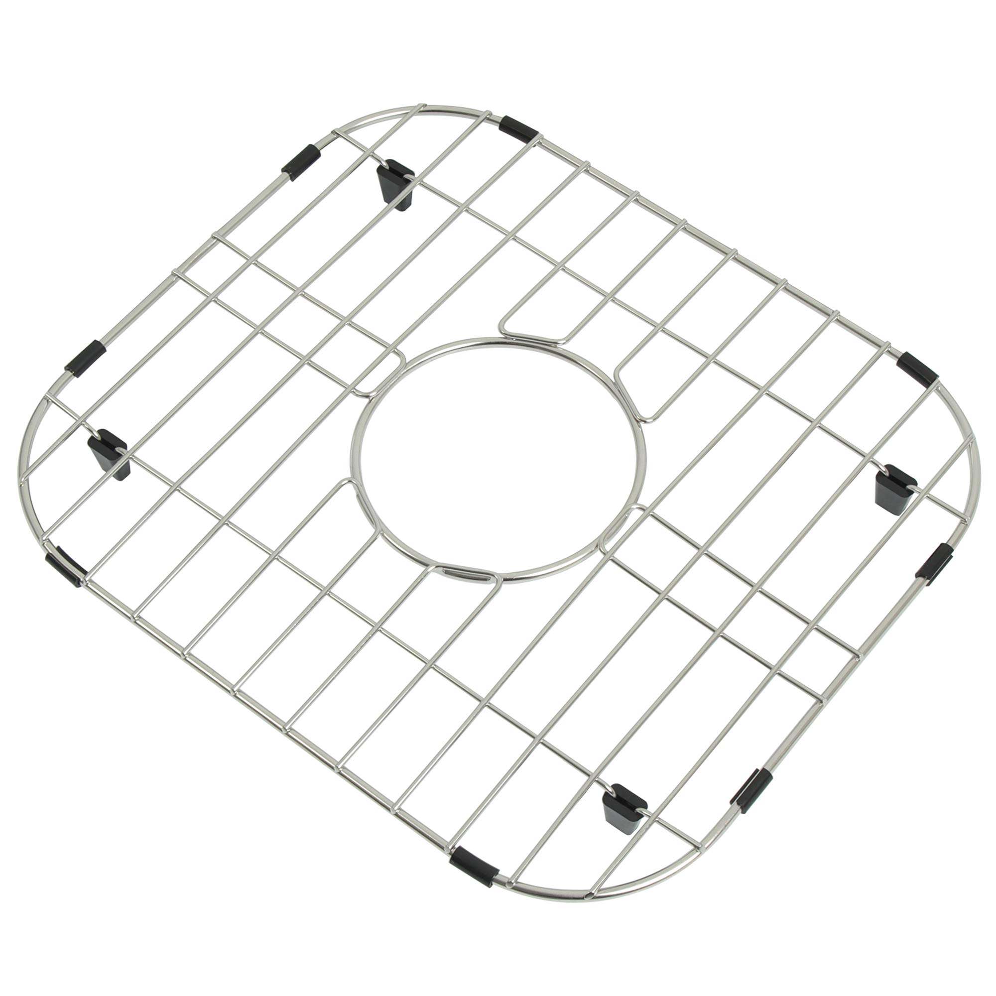 MONSINTA Kitchen Sink Grid and Sink Protectors, Stainless Steel Sink Grids for Bottom of Kitchen Sink, 12 5/8'' x 14 5/16'' with Center Drain for Double Sink Bowl