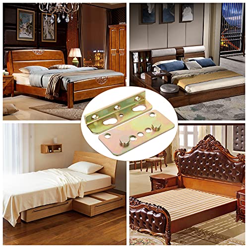 CYEAH 12PCS Bed Rail Brackets Heavy Duty Non-Mortise Wooden Bed Rail Fittings, Rust Proof Bed Frame Hardware Brackets for Connecting to Wood, Headboards and Foot-Boards