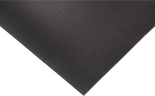 Rhino Dielectric, Non-Conductive, Insulating Switchboard Mat, Class 2, 3' x 5' x 1/4" Thick, ASTM D178, Color; Solid Black, Corrugated Surface