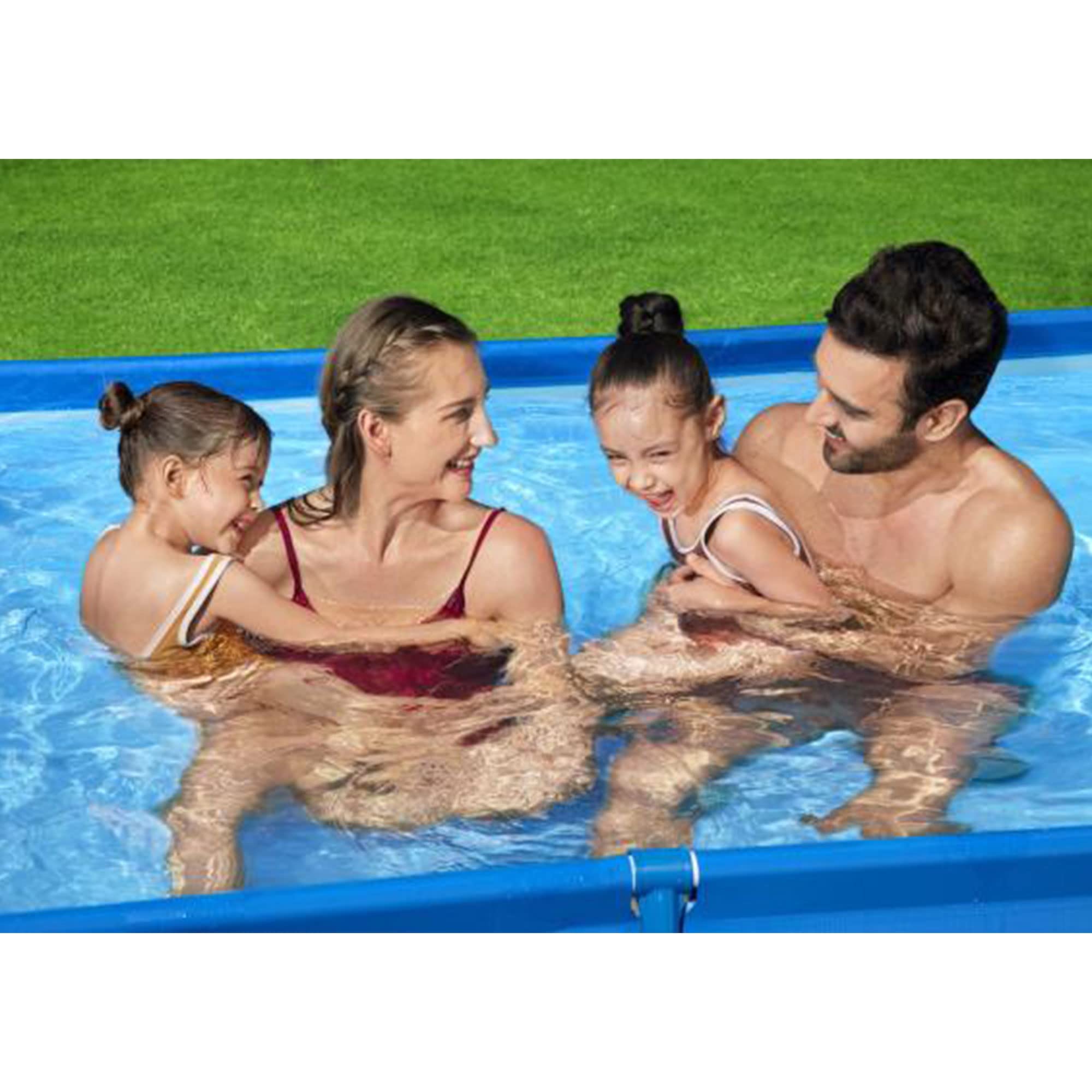 Bestway 8.5t x 5.5ft x 24in Rectangular Above Ground Pool Frame with Filter Pump