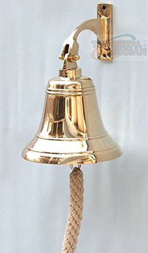 Brass Ship Bell Polished Nautical, Heavy Duty Polished Brass Bell, Brass Maritime Duty Watch Ships Bell by The Metal Magician