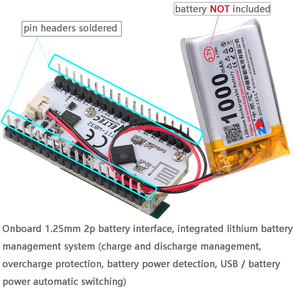 DIYmalls ESP32 OLED 0.96" WiFi Kit 32 V3 Development Board Type-C for Arduino (Pack of 2)