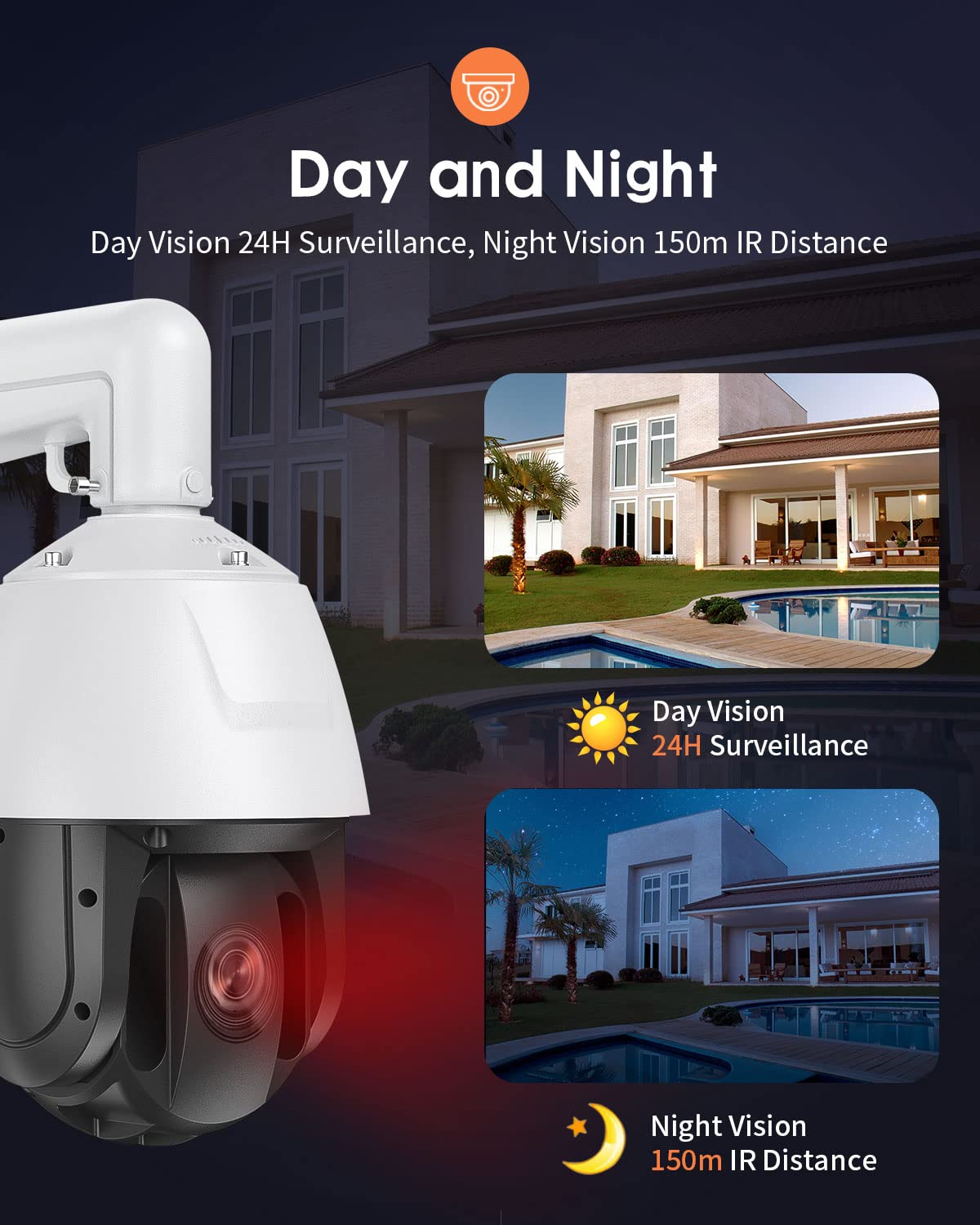 DS-2DE5432IWG-E HIK 5 Inch 4MP PTZ IP Camera with Auto Tracking, Indoor Outdoor PoE Network Camera with 32X Optical Zoom, DarkFighter, Human/Vehicle Detection, IR 492ft Night Vision, Face Capture