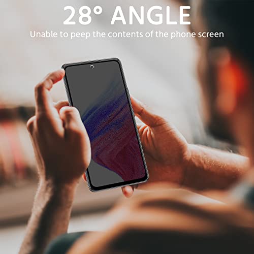 Lokyoo 2 Pack Privacy Screen Protector for Samsung Galaxy A53 5G/ A51 5G/ A52 4G/ A52 5G/ A52s[Anti-Spy Tempered Glass], Ultra HD, Anti-Scratch, Bubble-Free, Easy Install 9H Protective Glass Black