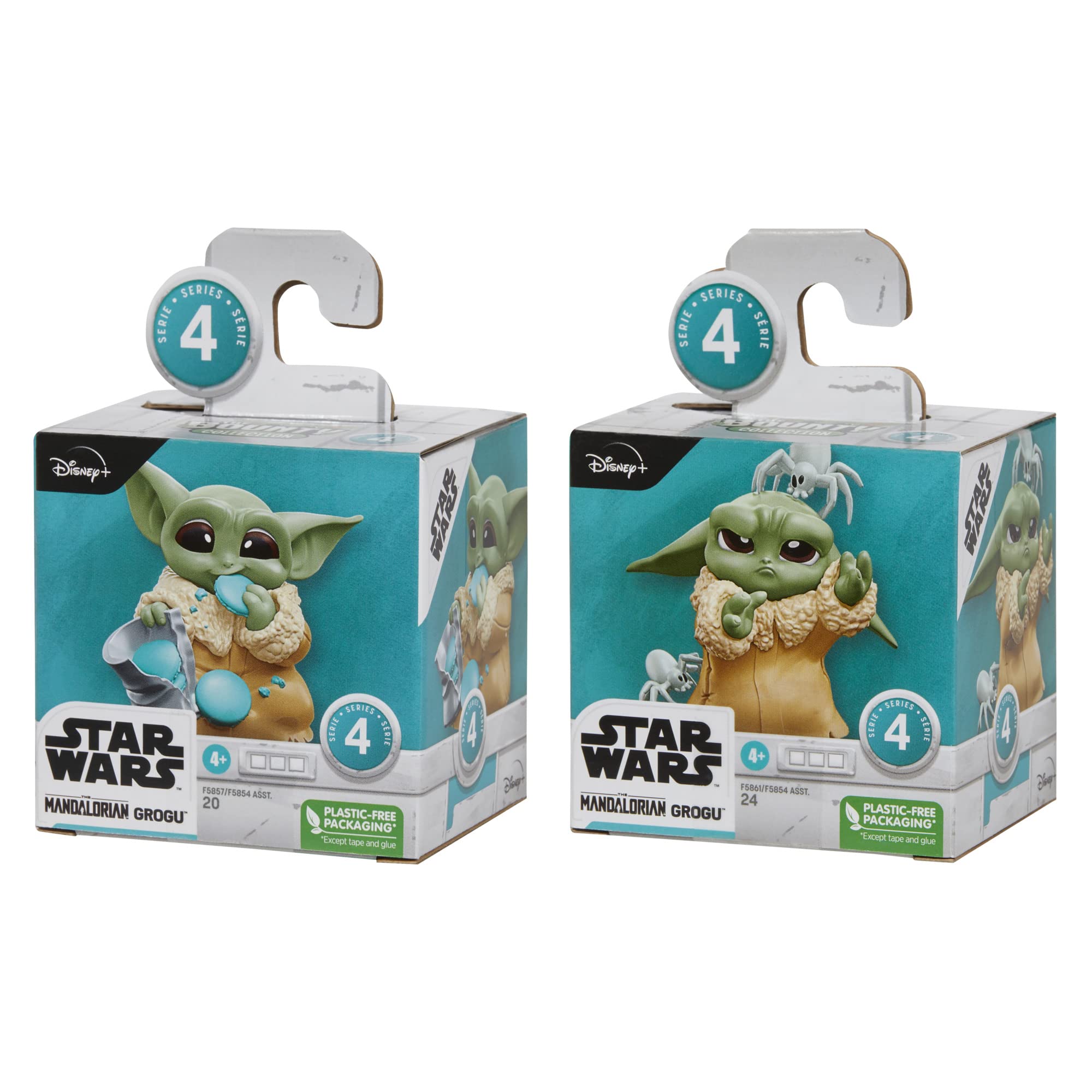 STAR WARS The Bounty Collection Series 4, 2-Pack Grogu Collectible Figures, 2.25-Inch-Scale Pesky Spiders, Cookie Eating, Ages 4 and Up