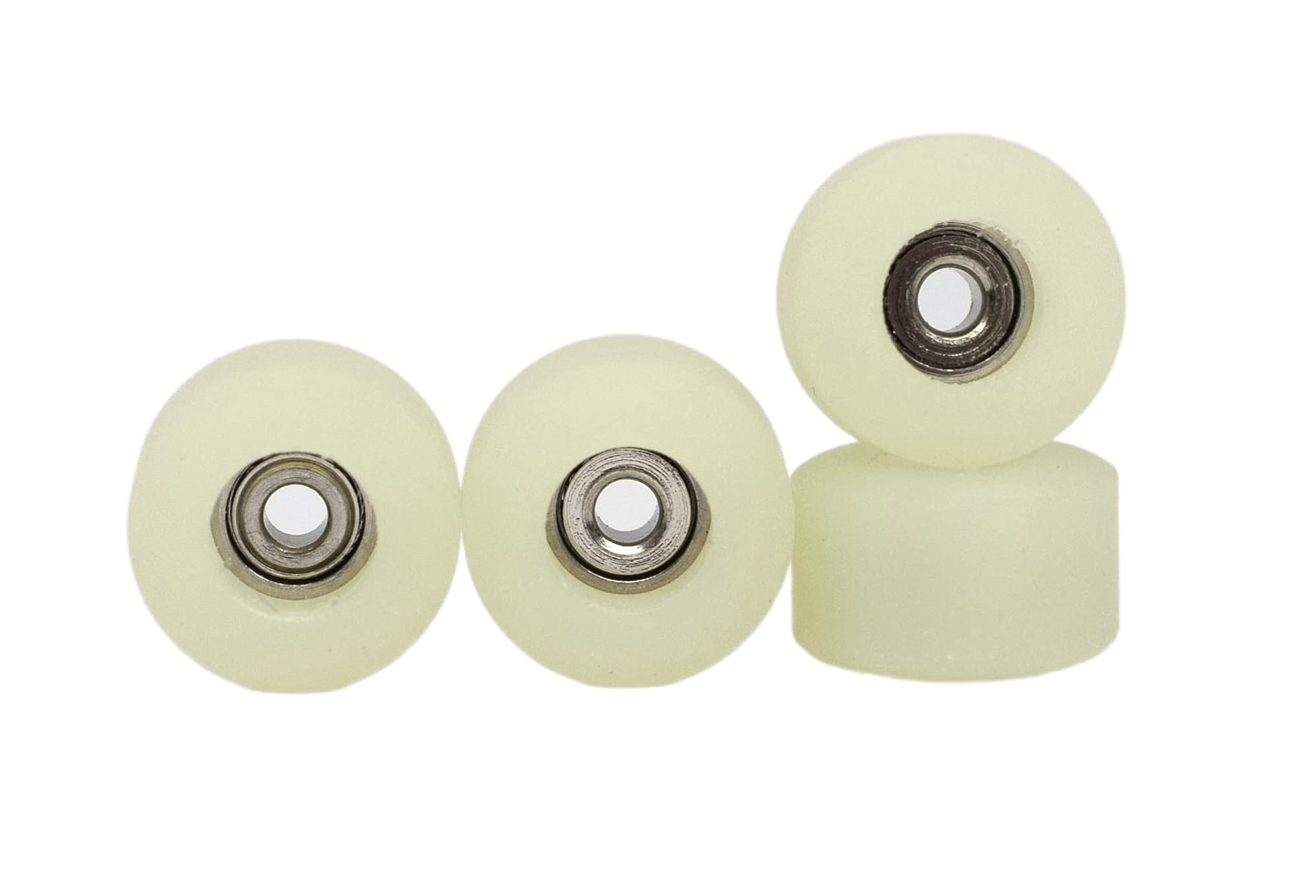 Teak Tuning Apex 71D Urethane Fingerboard Wheels, New Street Shape, 7.7mm Diameter, Ultra Spin Bearings - Made in The USA - UV Vanilla Colorway