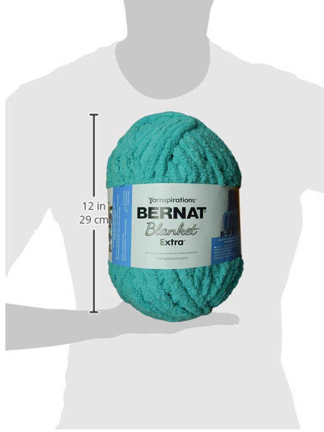 Bernat Blanket Extra Blanket Yarn Jumbo Gauge 2-Pack 100% Polyester (Light Teal)