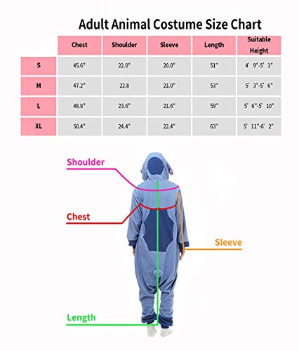 Stitch Onesie Halloween Costumes Plush One Piece Cosplay, Pink, Size Large