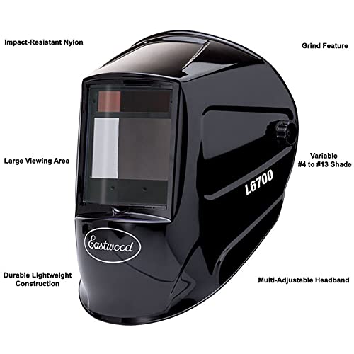 Eastwood Large View Auto Darkening Welding Helmet Mask Adjustable Headband Comfortable - L6700