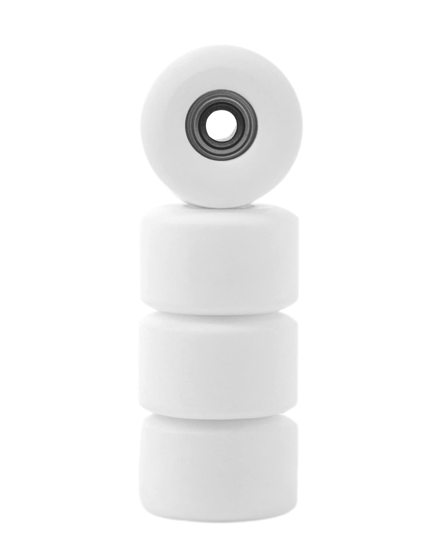Teak Tuning Apex 61D Urethane Fingerboard Wheels - New Street Shape, 7.7mm Diameter - Ultra Spin Bearings - Made in The USA - White Snow Colorway
