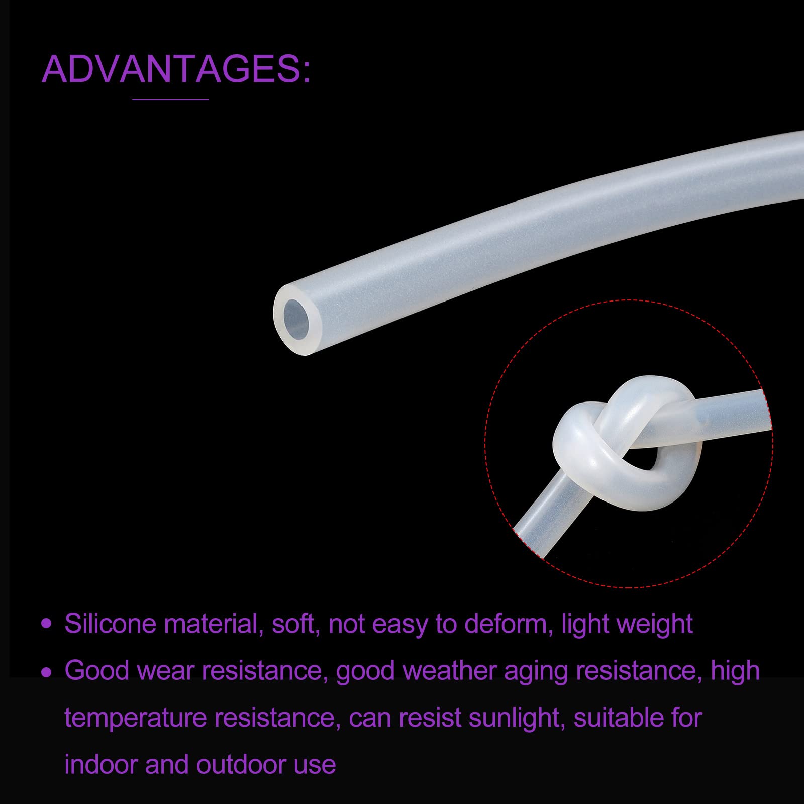 DMiotech 1/4" ID 3/8" OD 5 Feet Clear Silicone Tube, Industrial Silicone Hose, for Water Air Pump, Garden Irrigation