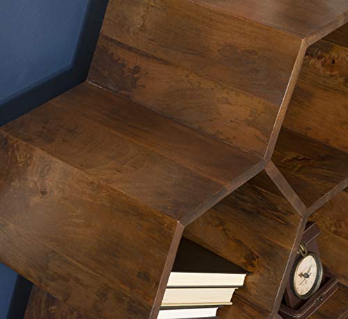 Powell Bianca Hazelnut Honeycomb Bookshelf