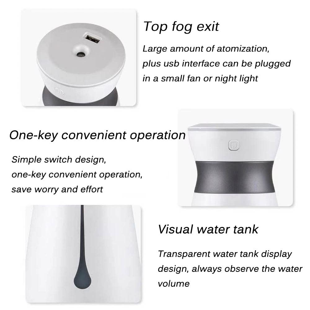 Humidifiers for Baby Bedroom with Two Spray Modes, Top Fill Cool Mist Humidifiers Suitable for Kids Nursery, Plants,Car,Easy Clean, Whisper Quiet, 7-Color Night Light