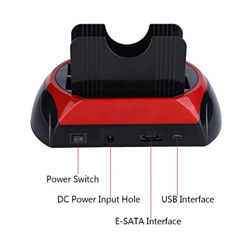 Boquite Romantic PresentHard Disk Dock, US Plug Dual SATA Dock USB 2.0Hub 2.5"/3.5" SATA HDD Dock, Hard Disk Dock, MACs for SATA Hard Disk OS IDE Hard Disk Linuxs
