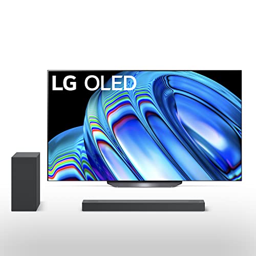 LG 55-inch Class OLED B2 Series 4K Smart TV with Alexa Built-in OLED55B2PUA S75Q 3.1.2ch Sound bar w/Dolby Atmos DTS:X, Hi-Res Audio, Meridian, HDMI eARC, 4K Pass Thru w/Dolby Vision