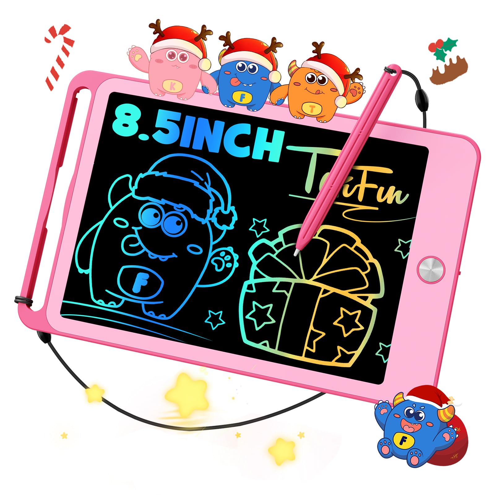 TEKFUN Kids Toys Gifts for 3+ Years Old Boys Girls Toddler, 8.5inch LCD Writing Tablet Erasable Drawing Tablet Writing Pads, Kids Travel Toys Boys Girls Birthday Gifts Age 3 4 5 6 7 (Green)