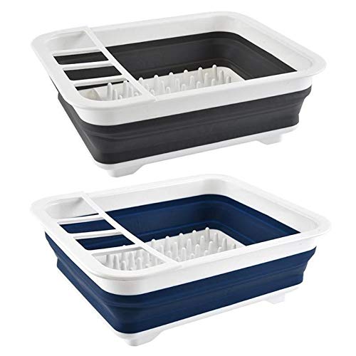 STRAW New Foldable Dish Rack Kitchen Storage Holder Drainer Bowl Tableware Plate Portable Drying Rack Home Shelf Dinnerware Organizer (Color : A)