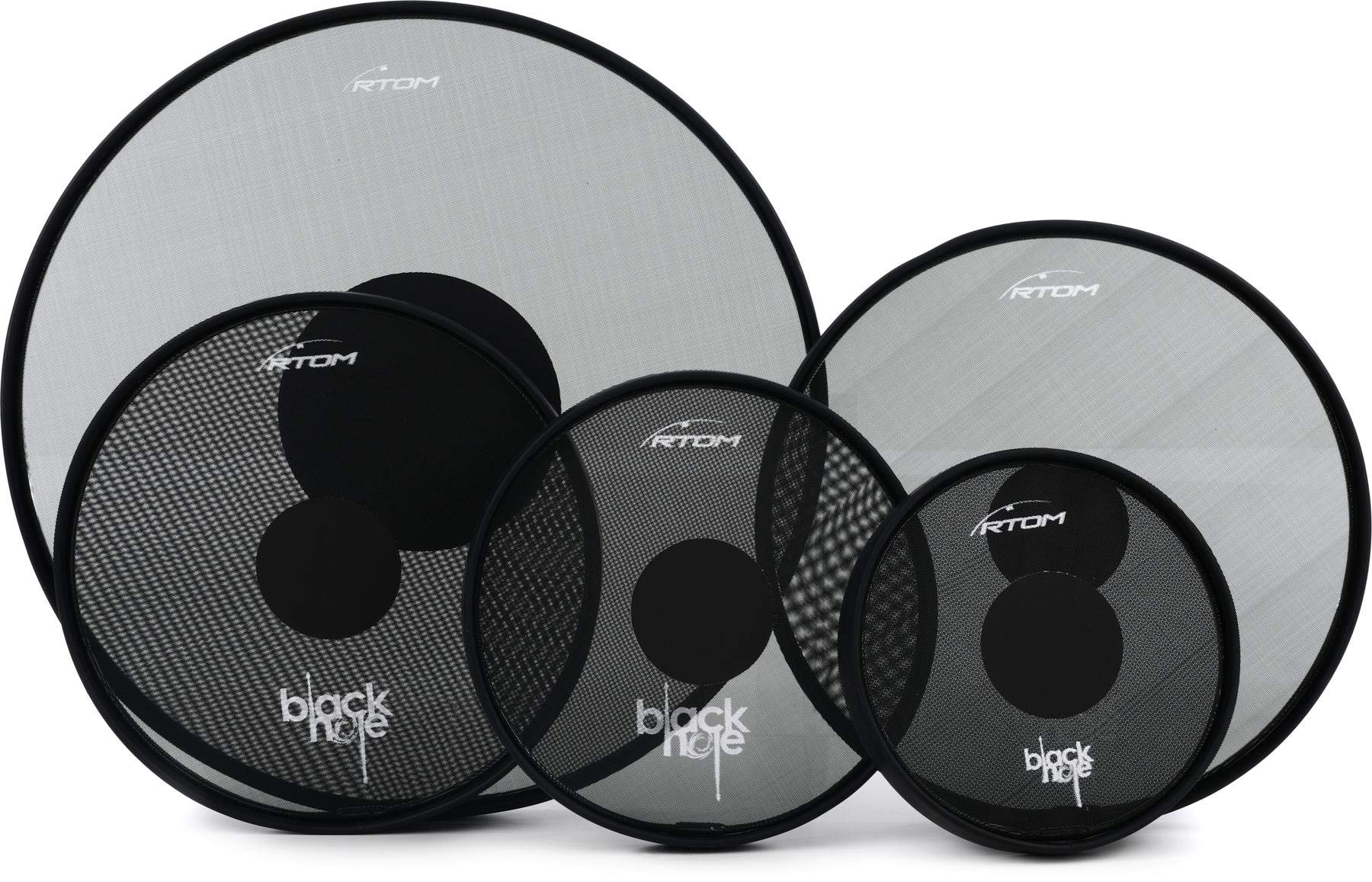 RTOM Black Hole Mesh Practice Set - 10 Inch, 12 Inch, 14 Inch, 16 Inch, 22 Inches