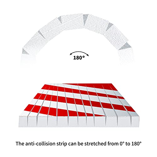 Garage Smith GWP06 Garage Wall Protector Foam Wall Column Corner Guard for Parking Garages - Reflective Wall Edge Protector - Wall Corner Edge and Bumpers Guards (2-Pack(White Red))