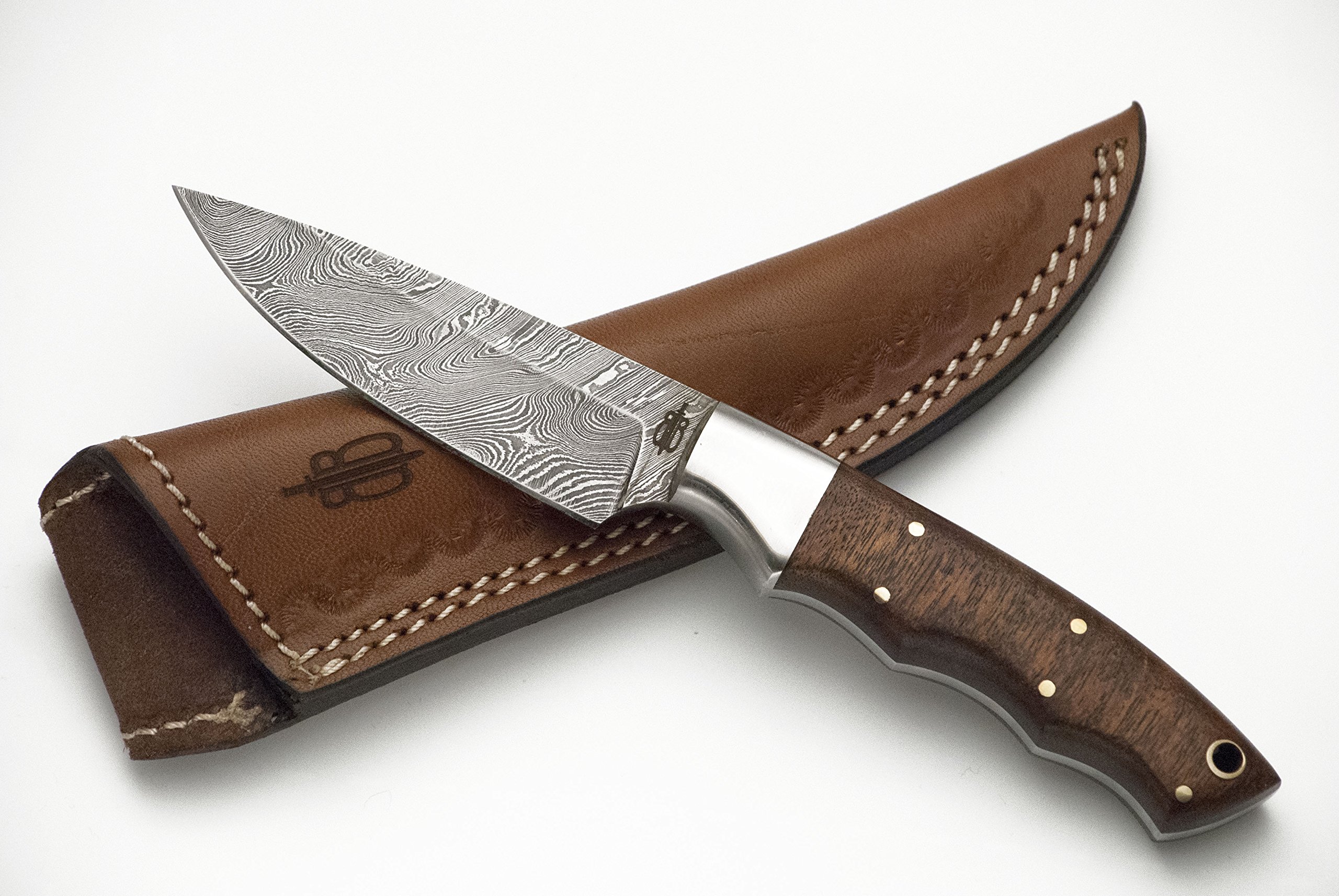 BUCKNBEAR KNIVES Custom Handmade Hunting Fixed Blade Knife w/Burlwood Handle
