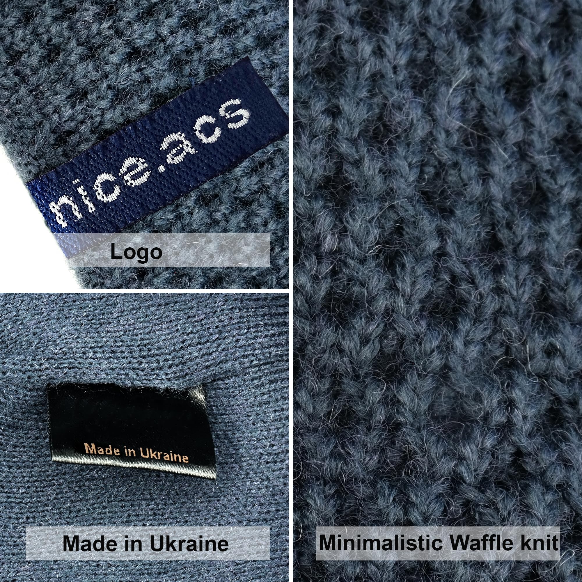 Braxton Hats Scarf Set Women - Knit Dark Royal Blue Slouchy Navy Beanie Neck Warmer - Wool Fleece Cap Scarfs