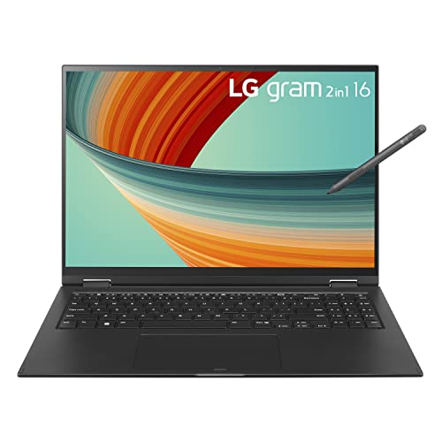 LG gram 16” 2in1 Lightweight Laptop, Intel 13th Gen Core i7 Evo Platform, Windows 11 Home, 16GB RAM, 512GB SSD, Black