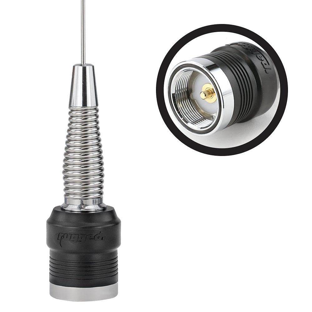 Rugged Radios UHF & VHF Wide Band 1/4 Wave Antenna with Spring - 132-525 MHz - #WB-1/4W-HD