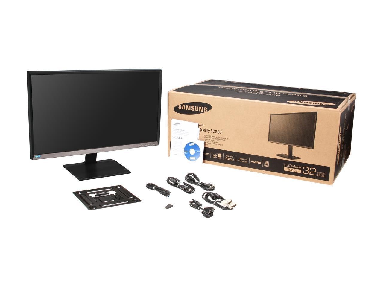 Samsung SD850 32" WQHD (2560x1440) 16:9 Aspect Ratio LED-LitMonitor (LS32D85KTSR/ZA) Titanium Silver/matte Black