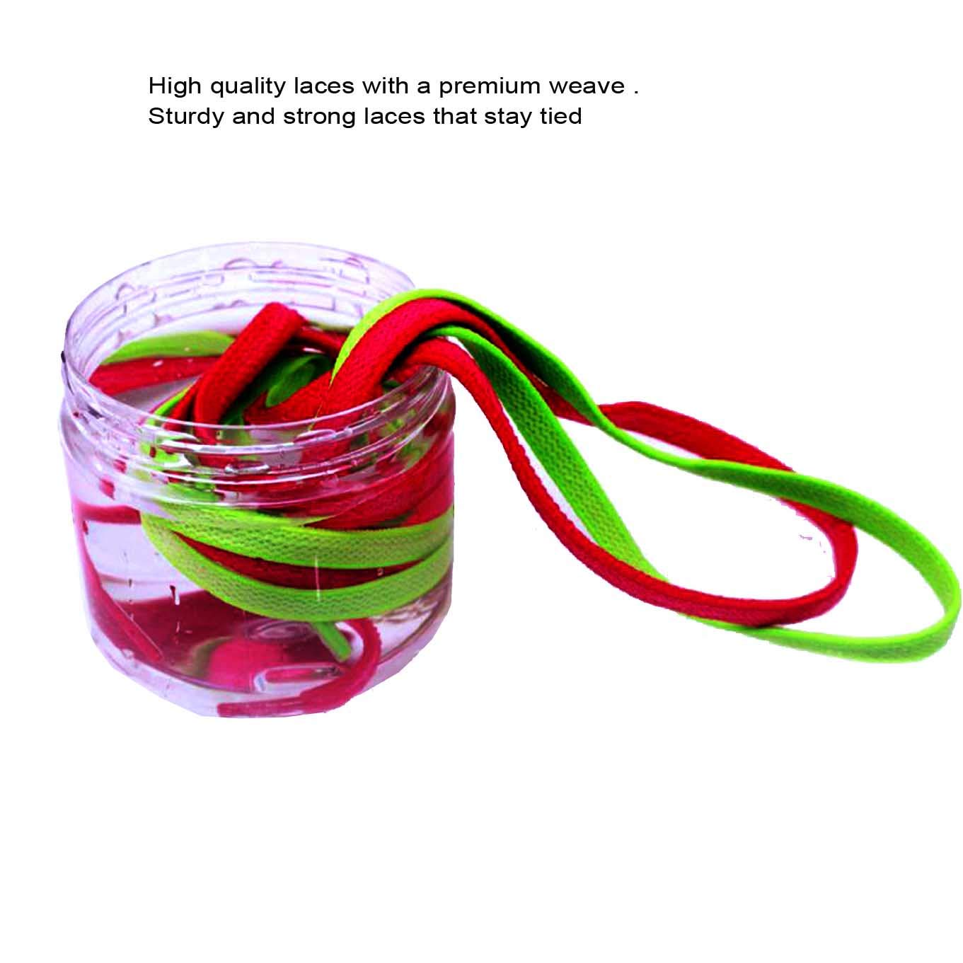 CaseHQ 3 Pair Flat Shoe laces 5/16" Wide Shoelaces for Athletic Tennis Running Sneakers