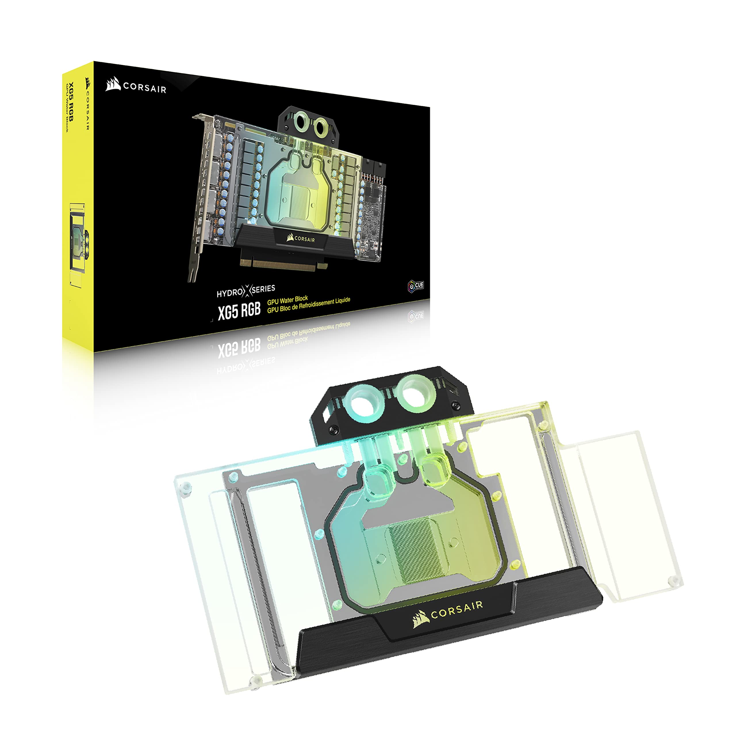 Corsair Hydro X Series XG5 RGB 30-Series Reference GPU Water Block - Fits 110+ Reference Design NVIDIA® GeForce RTX™ (3090, 3080 Ti, 3080) Models - Nickel-Plated Copper Construction