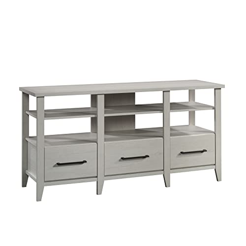 Sauder Summit Station Credenza TV Stand with Storage, L: 58.50" x W: 17.48" x H: 29.02", Glacier Oak Finish