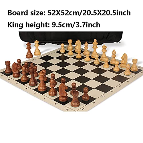 Chess Set Wooden Chess,High-end Exquisite Portable Chess Set,20.5inch,with Backpack,for Adults Kids,Games,Travel,Outings (Black 20.5inch)