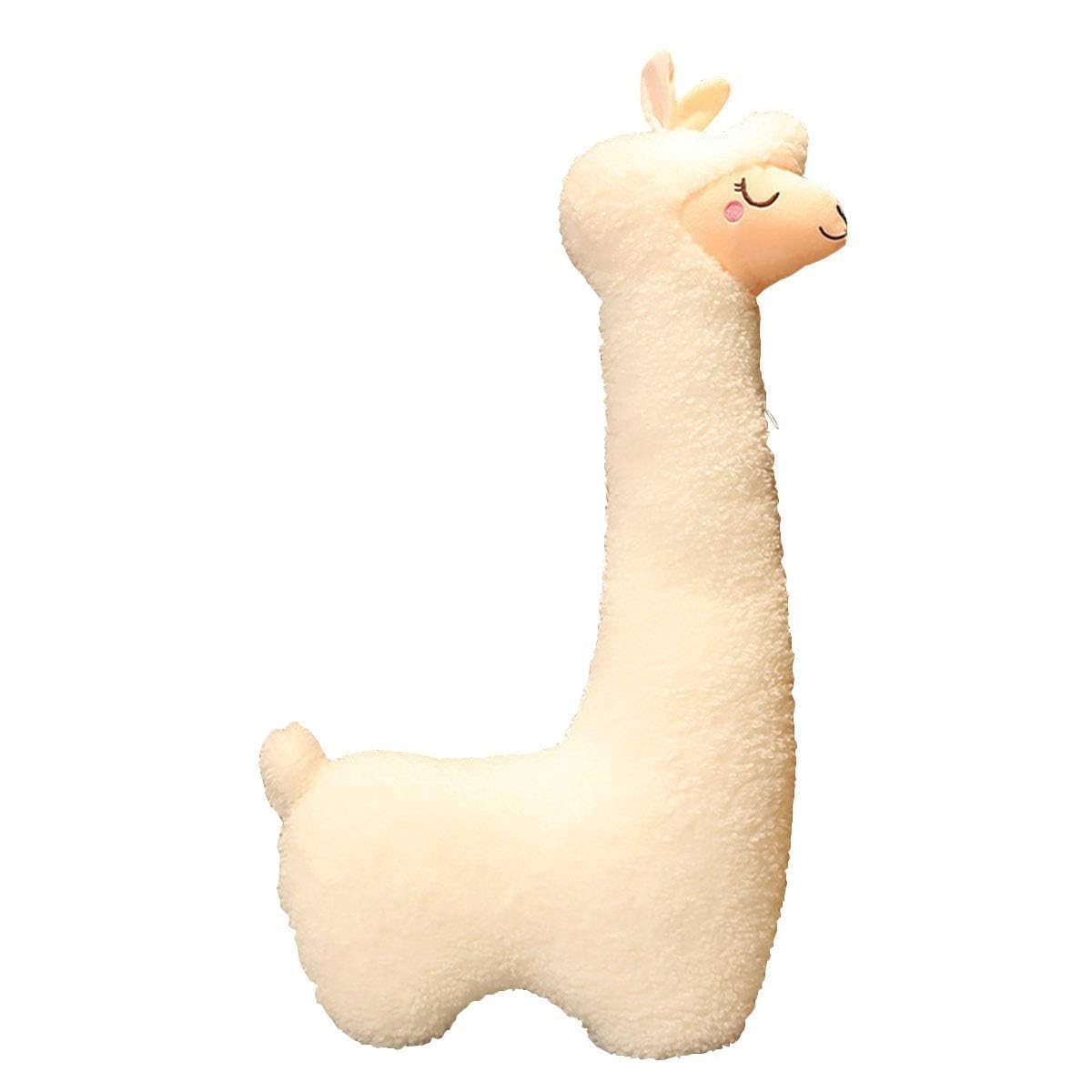Hofun4U Llama Plush Pillow, 39 Inch Alpaca Plush Long Body Pillow, Alpaca Stuffed Animal, Christmas Holiday Birthday Gift (White)