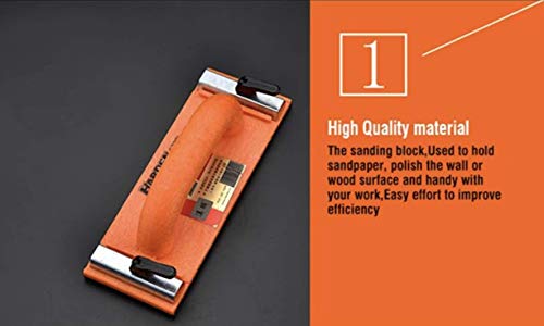 Edward Tools Hand Sander with Sandpaper Clamp - For Drywall, Wood, Floor - 9 1/4β by 3 1/4β - Ergo Contour Handle - For Use with standard 11 1/4β sandpaper