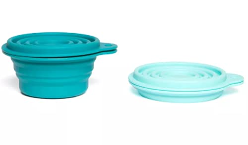 Core Home 12 oz. Round Collapsible Silicone Food Storage Containers with Lids, Set of 2, Blue