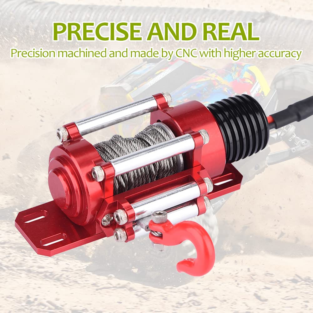 Tbest RC Car Winch, 1/10 Scale Winch Controller Simulated Toy Winch RC Model Vehicle Crawler Car Accessory for RC Crawler